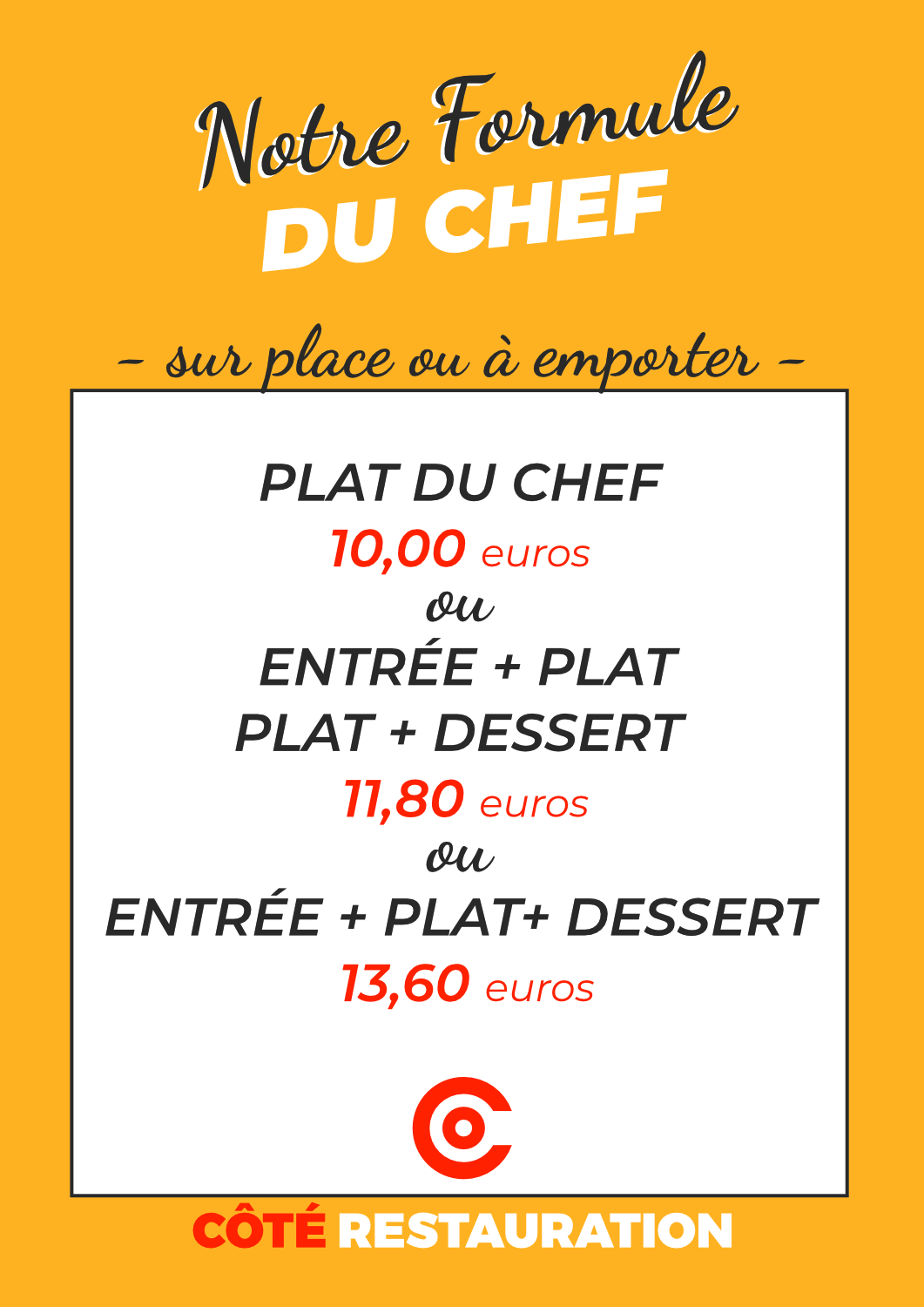 Restauration sur Place - Côté Restauration